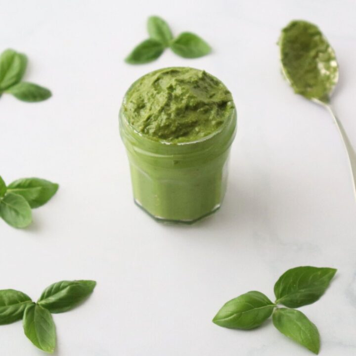 Basil Pesto Without Pine Nuts or Cheese - Go Healthy With Bea